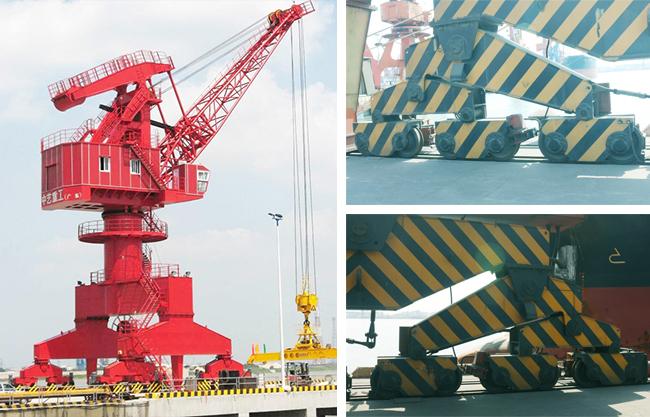 High Efficiency Fixed Offshore Portal Jib Crane 50T Travelling Four ...