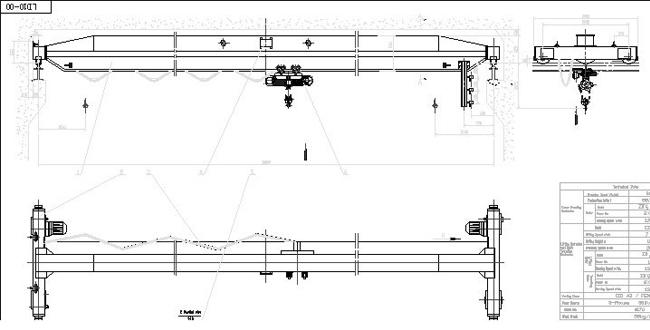 Workshop Movable Monorail Single Girder Overhead Crane Light Structure