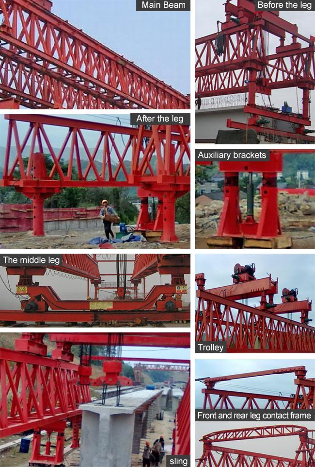 Durable Steel Launching Crane 100 Ton Bridge Beam Segmental Lifter Girder
