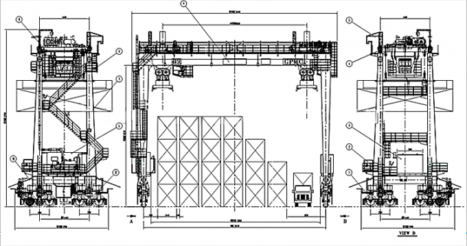 Port Rubber Tyre Gantry Container Lifting Crane 50m/Min