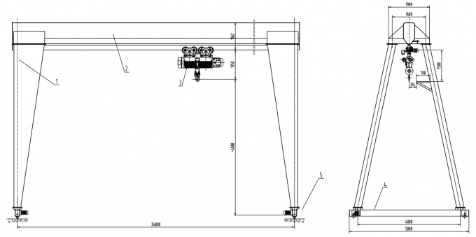 Motorized A Frame Gantry Crane Lifting Single Beam Light Weigh