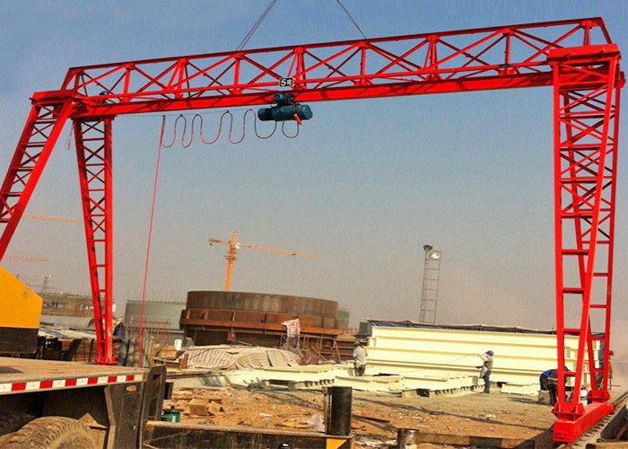 Truss Type Motor Traveling Single Girder Trestle Gantry Lift With CD Hoist